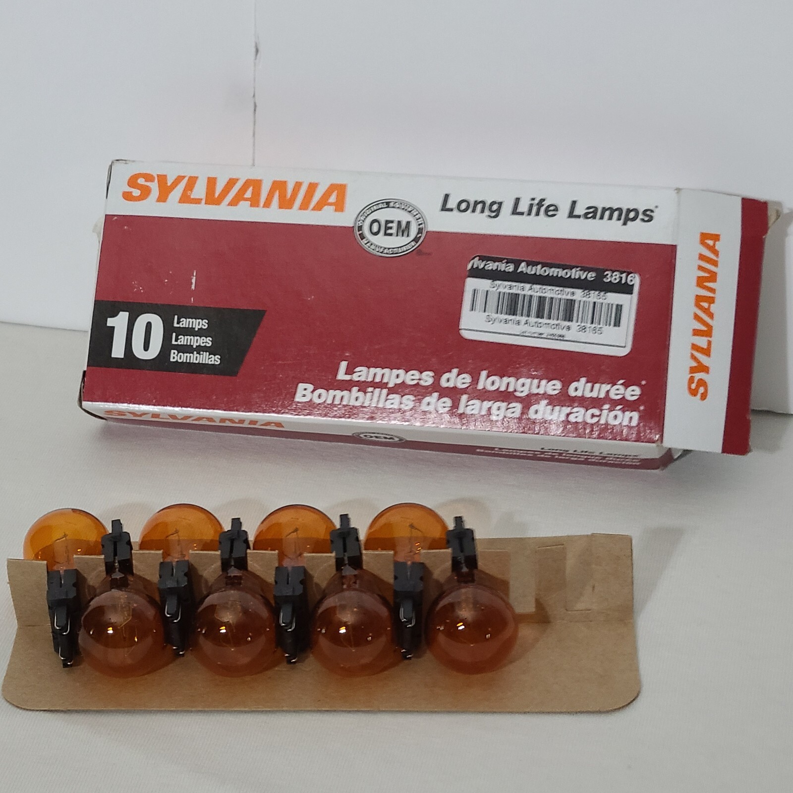 8-PK SYLVANIA 3357A/3457A/38165 Long Life Automotive Light Bulb-Amber ...