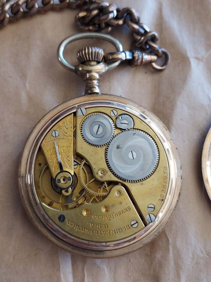 Great quality Elgin Movement. Great "Work" Pocket watch & Chain | eBay