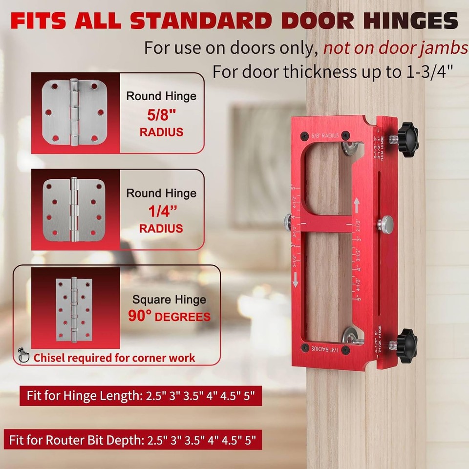 Door Hinge Jig, Door Hinge Mortiser, Router Template Fits for Door ...