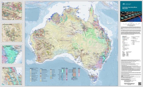Australian Operating Mines Wall Map 2022 | eBay