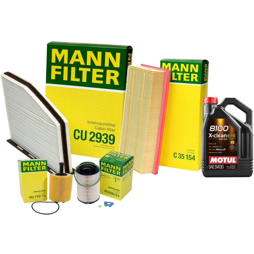 5L Motul 8100 X-CLEANEFE 5W-30 Mann Oil Filter Service Kit For Jetta 1. ...