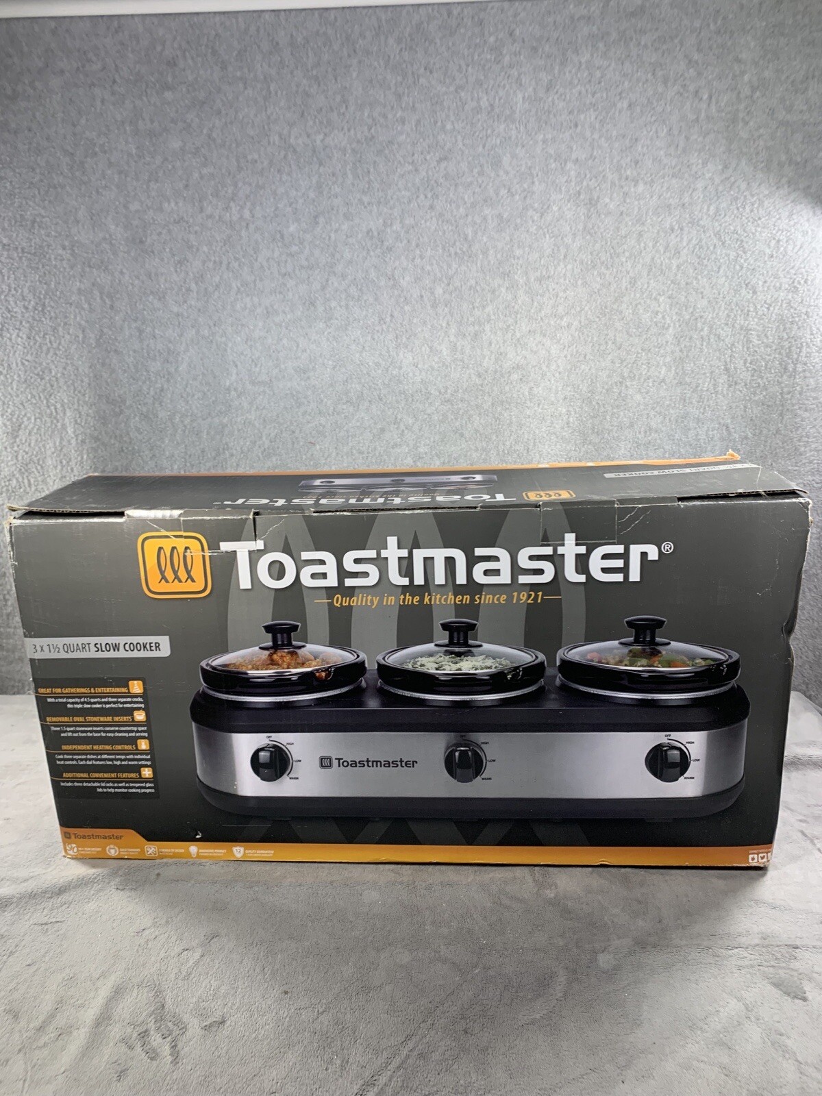 Toastmaster 3 Bay Slow Cooker Buffet Model Number TM-318BS | eBay