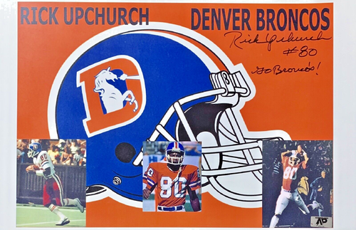 RICK UPCHURCH SIGNED AUTOGRAPHED DENVER BRONCOS 17X11 COLLAGE PHOTO ...