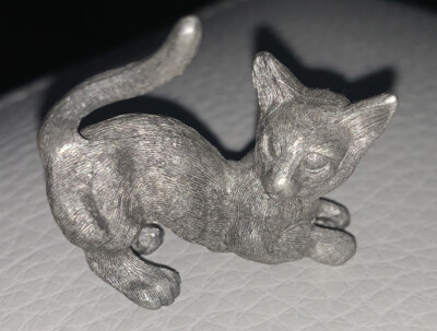 Vintage Pewter Cat Figurine | eBay