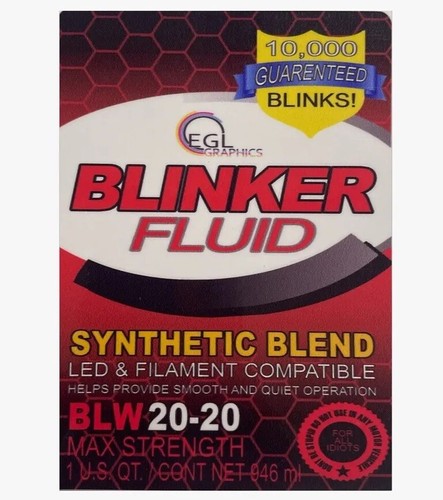 Blinker Fluid Decal , Jdm Funny Gag Joke Car Truck Van Motorcycle | eBay