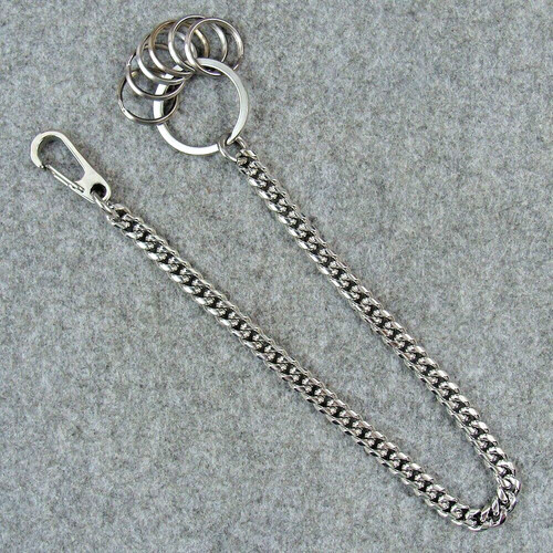 Steel Key Chain Fob Pants Chain Bag Wallet Chains + Snap Clasps, 15 ...