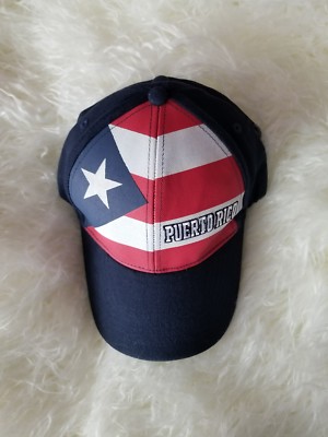 Puerto Rico Flag Cap Hat with mini flag on back of hat. One size fits ...