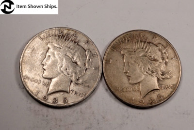 1935+1935-S Peace Dollar Set/Lot ~ VF/XF ~ 2x Coins ~ 90% Silver (PDL18 ...