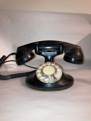 VINTAGE 1930s BELL/WESTERN ELECTRIC ROTARY TELEPHONE D1 BASE F1 HANDSET ...