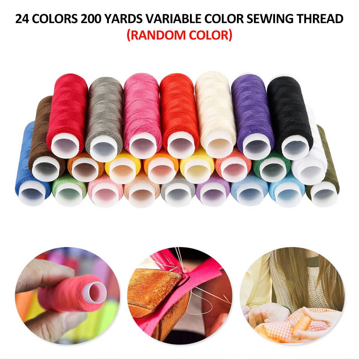 24Pcs Bobbins Sewing Threads Set Assorted Colors Hand Sewing Threads ...