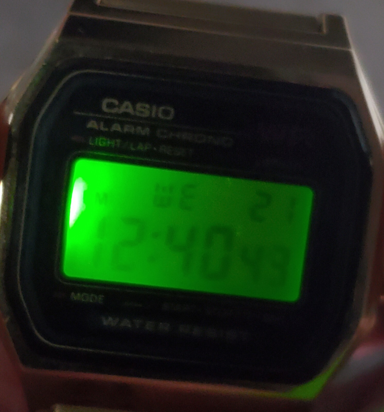 Casio A159WGE (593) Men's Gold Chronograph LCD Water Resist Steel Watch ...