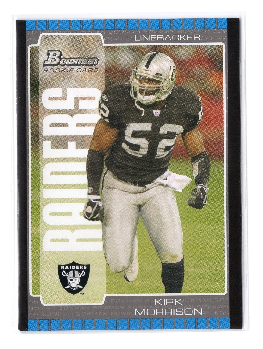 Football Card - 2005 Kirk Morrison 178 - Oakland Raiders Topps Bowman ...