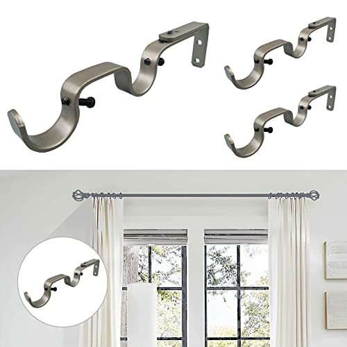 Heavy Duty Curtain Rod Brackets Fits up to 1 inch Rods Adjustable ...