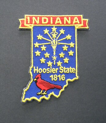 Indiana USA Map Embroidered Patch Hoosier State US 2.5 x 3 inches | eBay