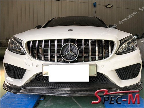 GT Style Hot Stamping Silver Front Grille for 2015-2018 C250 C300 C400 ...