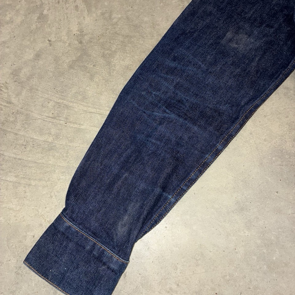 Brave Star Selvedge Denim Sawtooth Shirt M Honeycomb Whiskering Fade | eBay