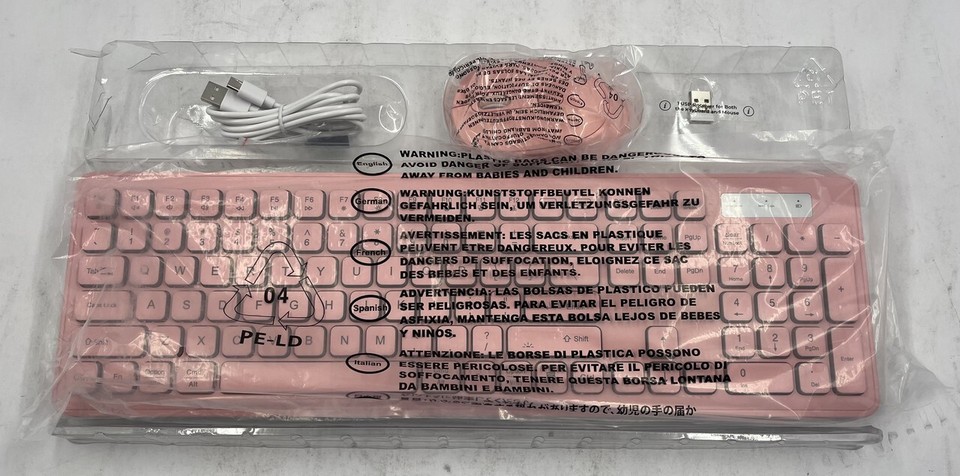 KL2 BACKLIT KB319 PINK WIRELESS KEYBOARD AND MOUSE COMBO | eBay