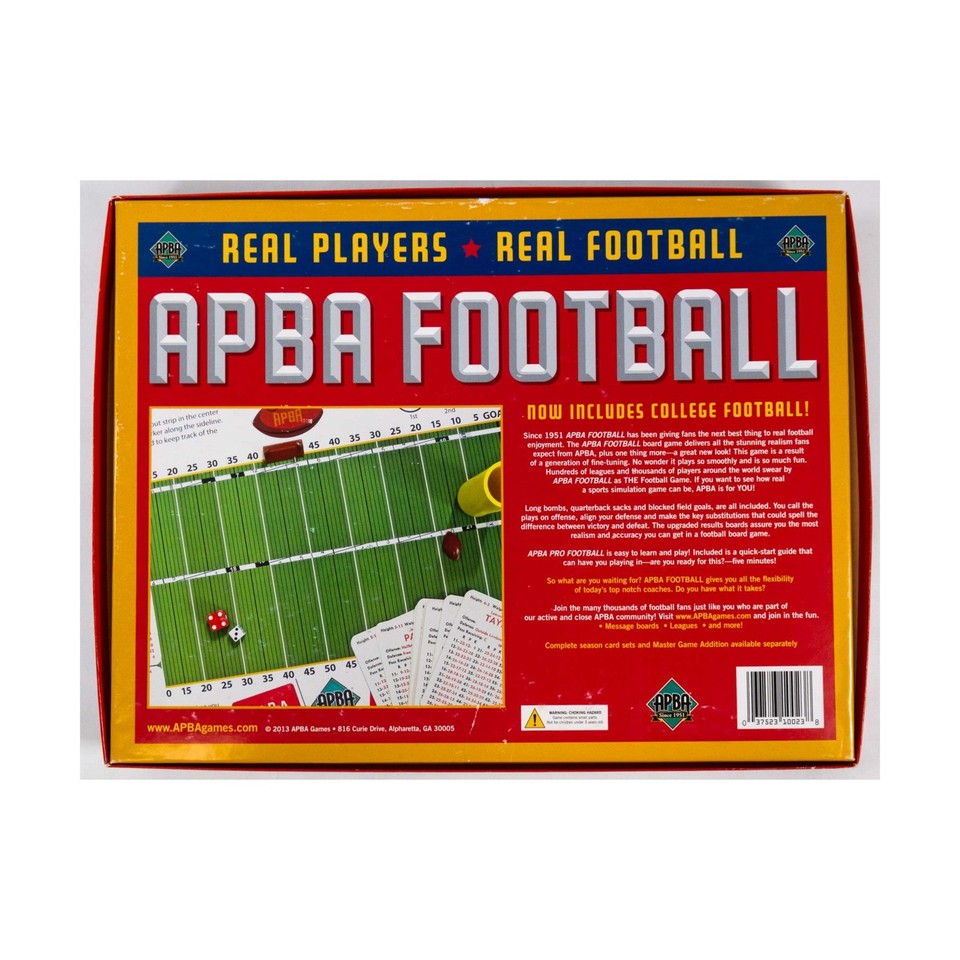 APBA Football Football (Current Ed w/2023 Basic Game Card Set) Box VG+ ...