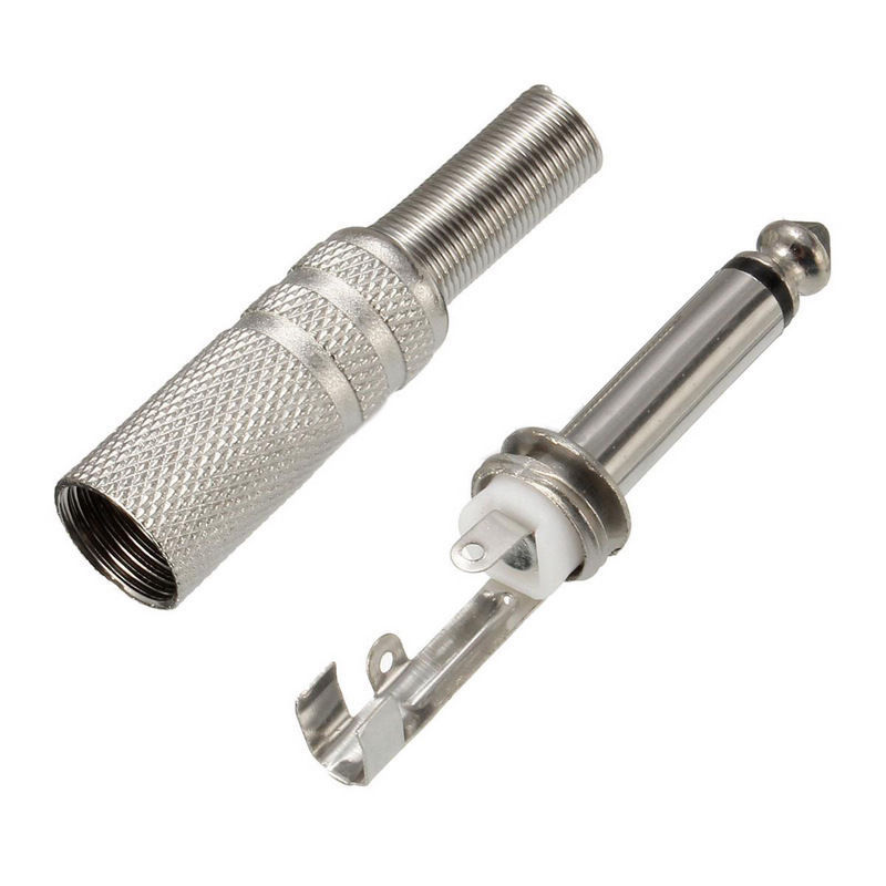 10Pcs Pack 1/4'' 6.35mm Male Mono Monaural Audio Cable Jack Connector ...