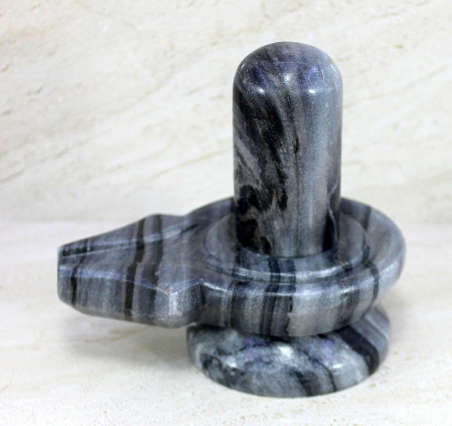 Grey/Black Natural Stone Shiva Lingam Shiv Ling Idol Statue Figurine 5. ...