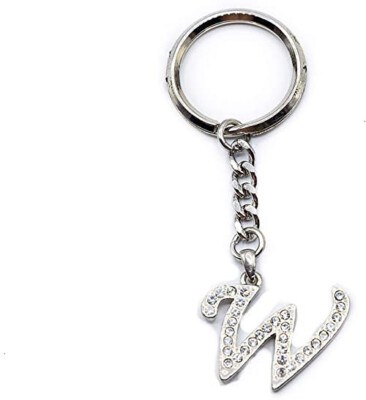 Chrome Plated Letter W Keychain Ring With Swarovski Crystals | eBay