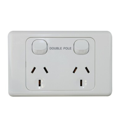 10 x Double 10AMP Power Point GPO - DOUBLE POLE - White Electrical ...