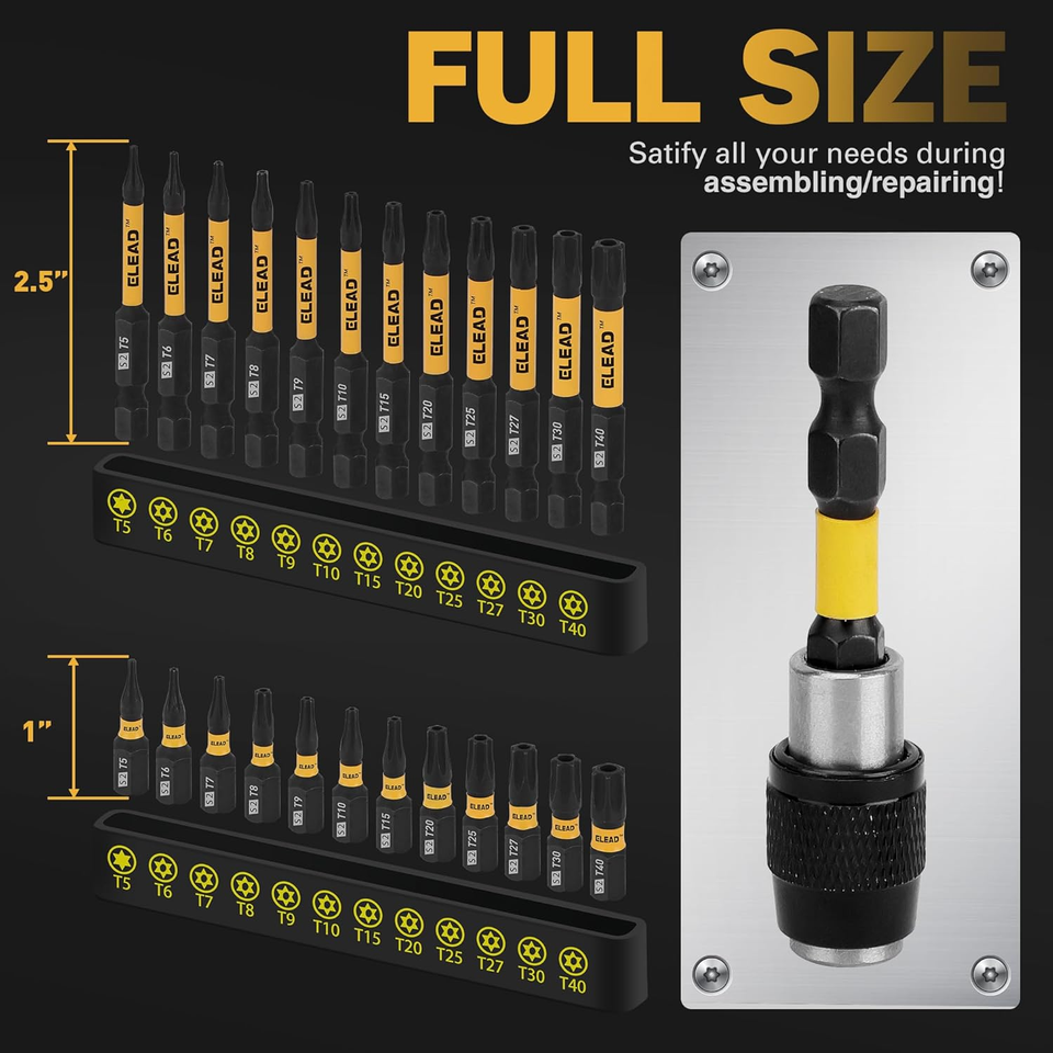 Tamper Proof Torx Bit Set: 25 Pieces T5-T40 Torx Bits Set | Torx ...