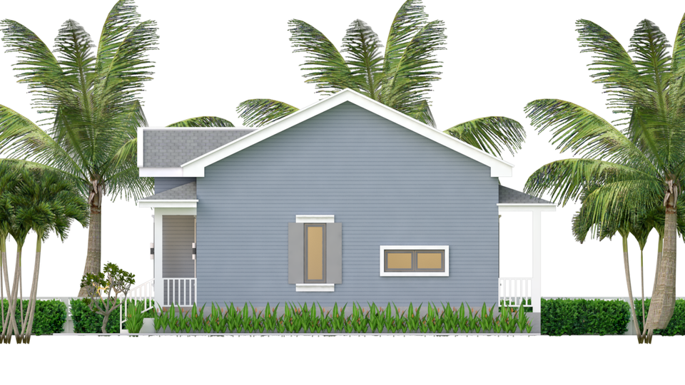 30x30 Feet House Plan 9x9 Meter 2 Bed 1 bath Gable Roof PDF Plan (A4 ...