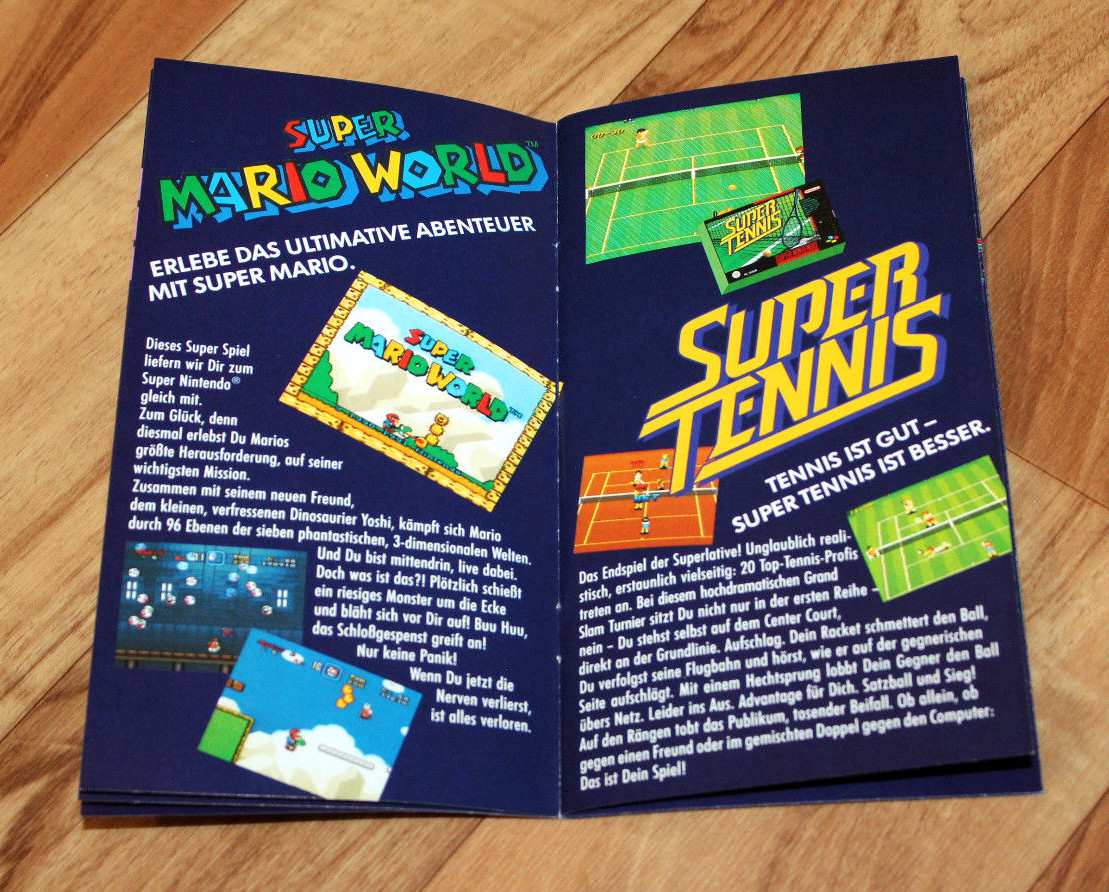 SNES Nintendo Werbung Ad Flyer Super Mario World Zelda R-Tpyer F-Zero ...