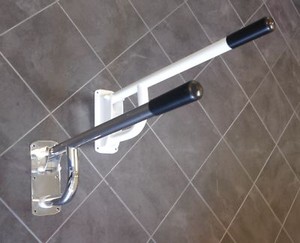 Single Arm Fold / Drop Down Support Rail 30" Chrome White toilet roll ...