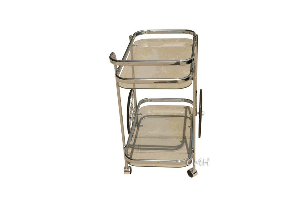 Rolling Layers Serving Dental Cart Trolley Wheels Chrome Plated Glass ...