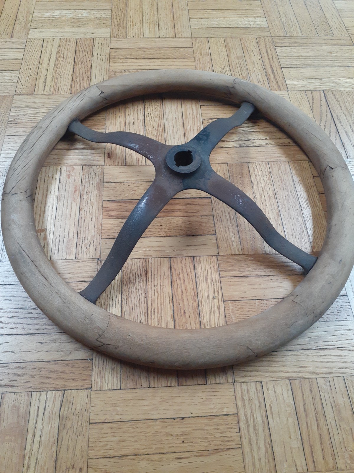 Vintage FORD Model T WOOD STEERING WHEEL 14"-15" RAT ROD EXCEPTIONALLY ...