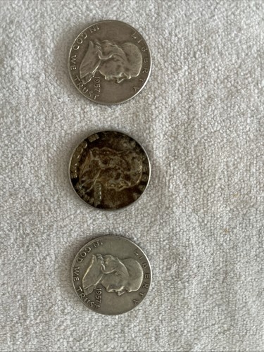Lot of 3 Benjamin franklin half dollars 90% Silver 1957 D Mint Marks | eBay