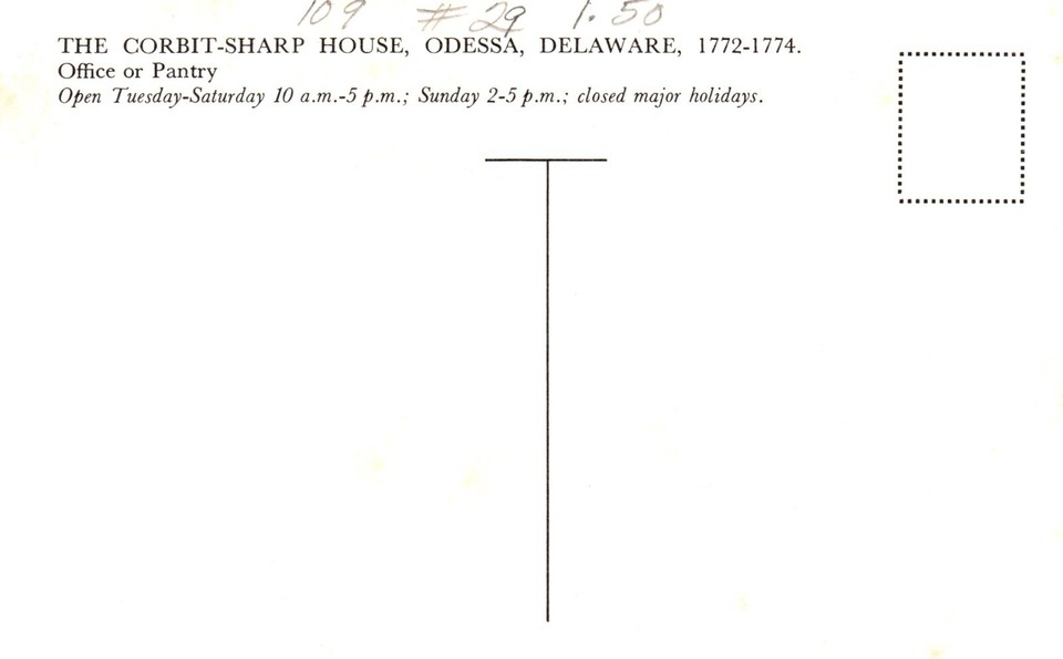 Postcard the Corbit Sharp house, Odessa, Delaware | eBay