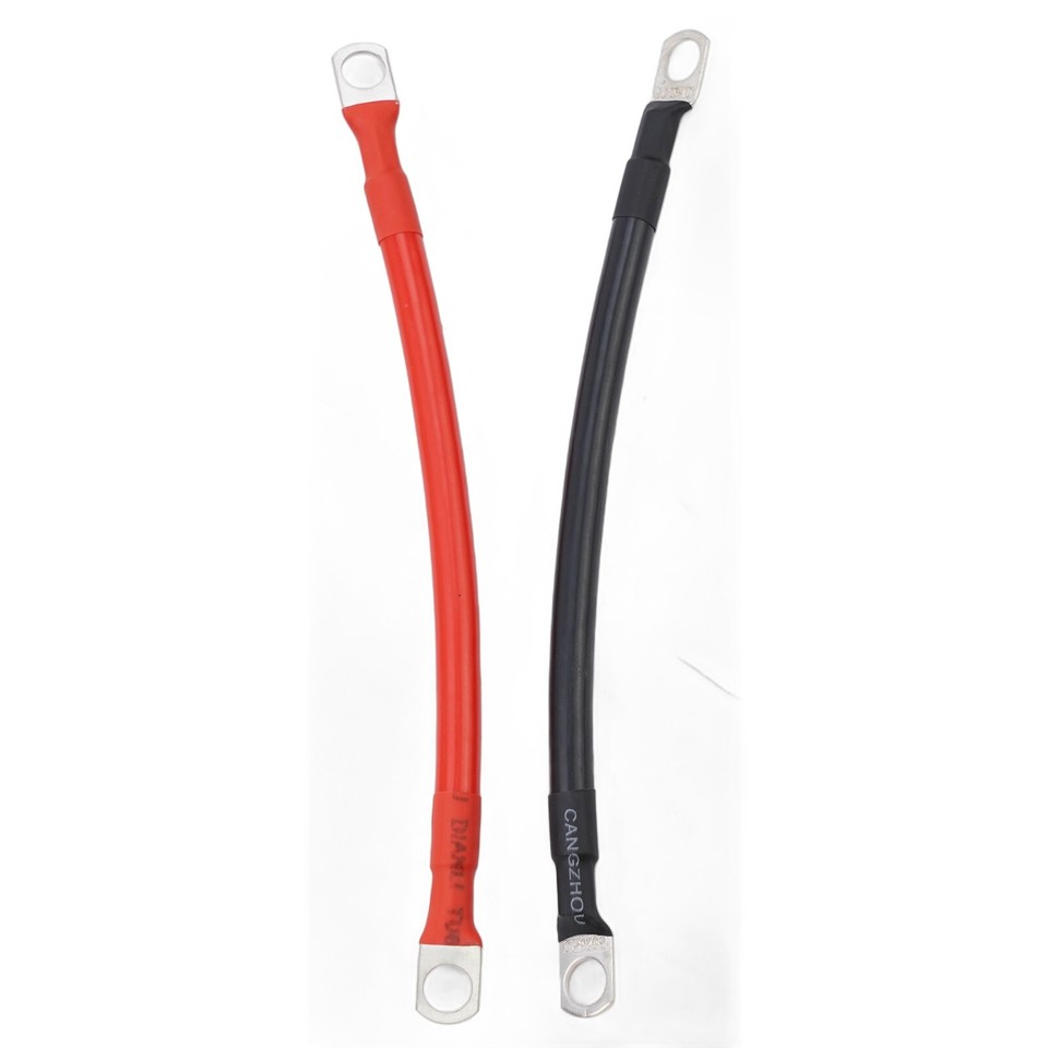 19CM 12v Battery joiner Connector Dc Wire 100 Amp Cable & lugs, red ...