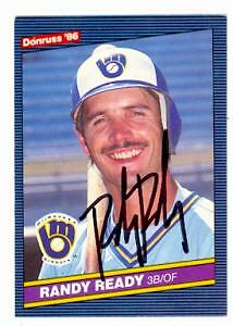 Randy Ready autographed baseball card (Milwaukee Brewers) 1986 Donruss ...