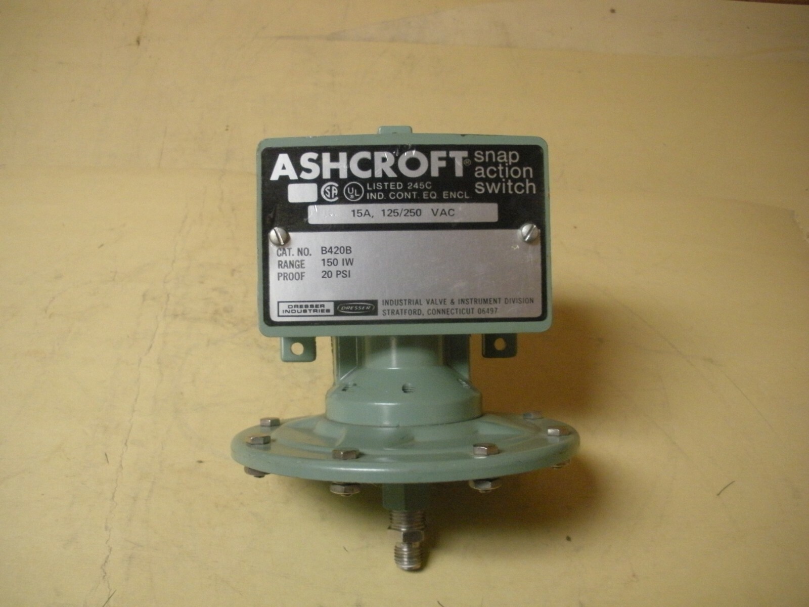 Ashcroft B420B Snap Action Switch 15A 125/250 Vac | eBay