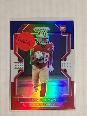 2021 Panini Prizm Red-White-Blue Prizm #354 TREY SERMON SP RC Rookie ...
