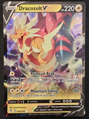 Dracozolt V 058/203 SWSH Evolving Skies Ultra Rare Holo Pokémon TCG ...