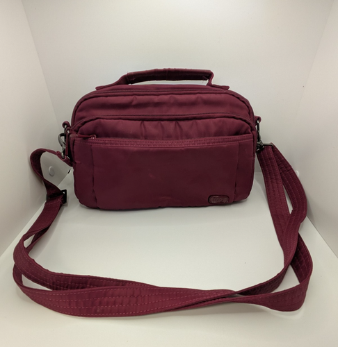 Lug Scoop Crossbody Bag Purse Travel Organizer Zipper Pockets Maroon ...