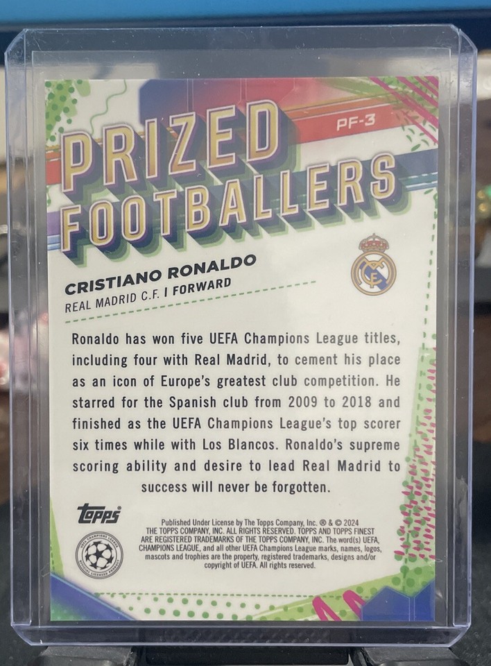 2023-24 Topps Finest UEFA Cristiano Ronaldo Prized Footballers Rose ...