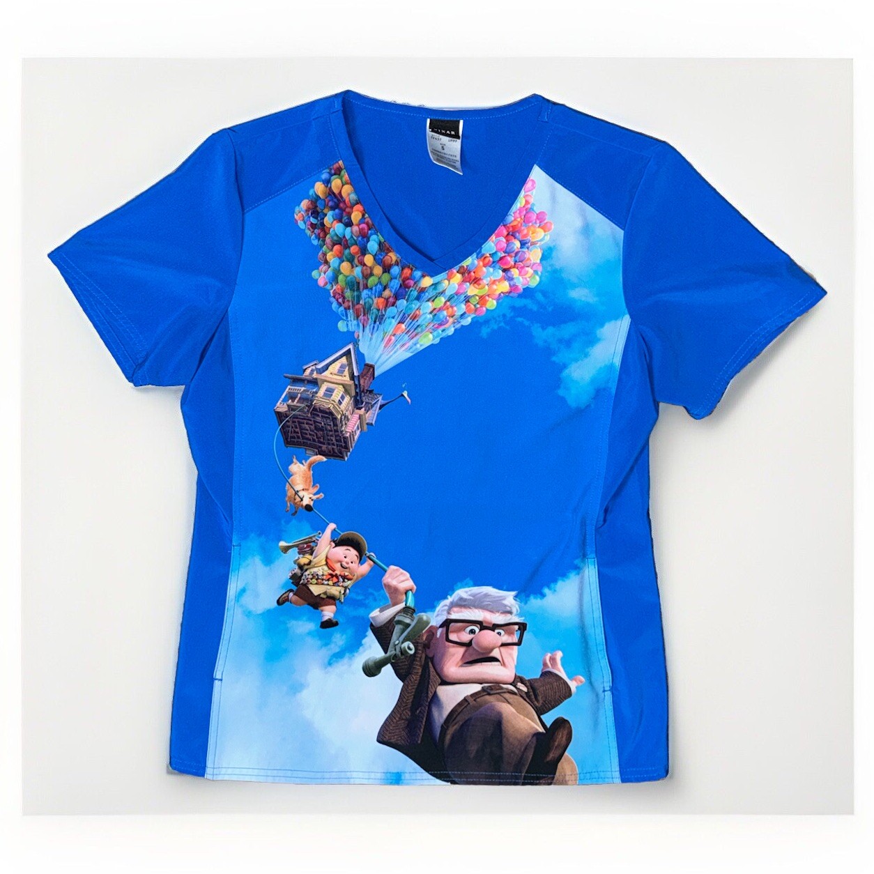 Pixar Disney Up Carl Scrub Top Woman’s Size Small Bl… - Gem