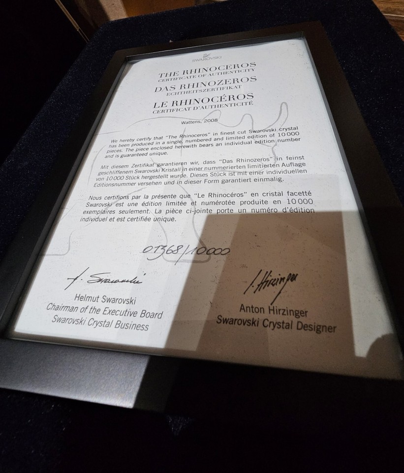 Swarovski Limited Edition 2008 Large "RHINOCEROS" 945461 Crystal ...