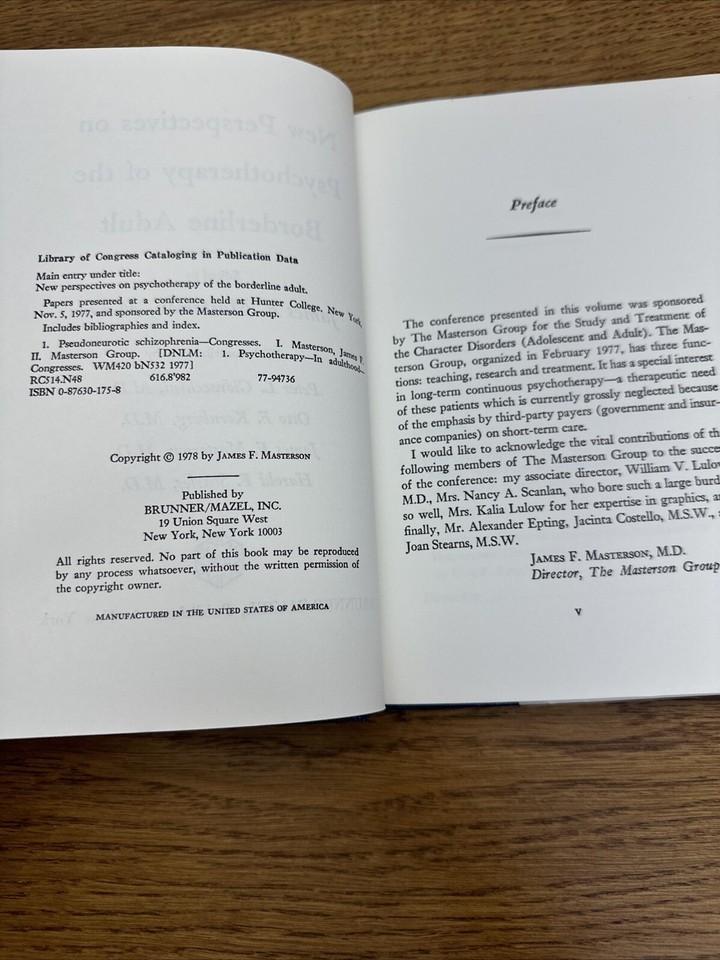 James Masterson NEW PERSPECTIVES ON PSYCHOTHERAPY OF THE BORDERLINE ...