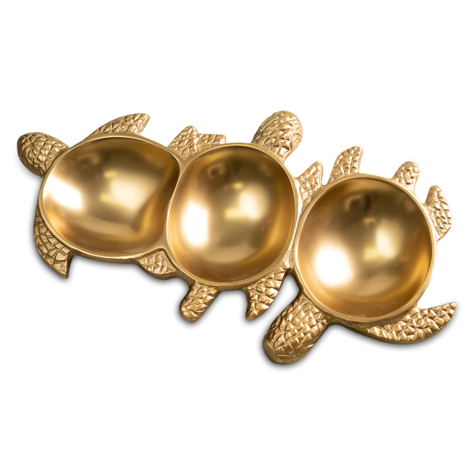 India Handicrafts Stainless Steel Turtle Shaped 3-Section Tray 16363 ...