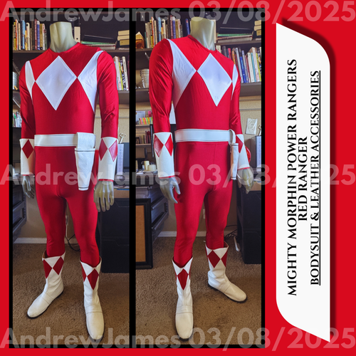 Mighty Morphin Red Ranger Costume Set – High-Quality Bodysuit & Genuine ...