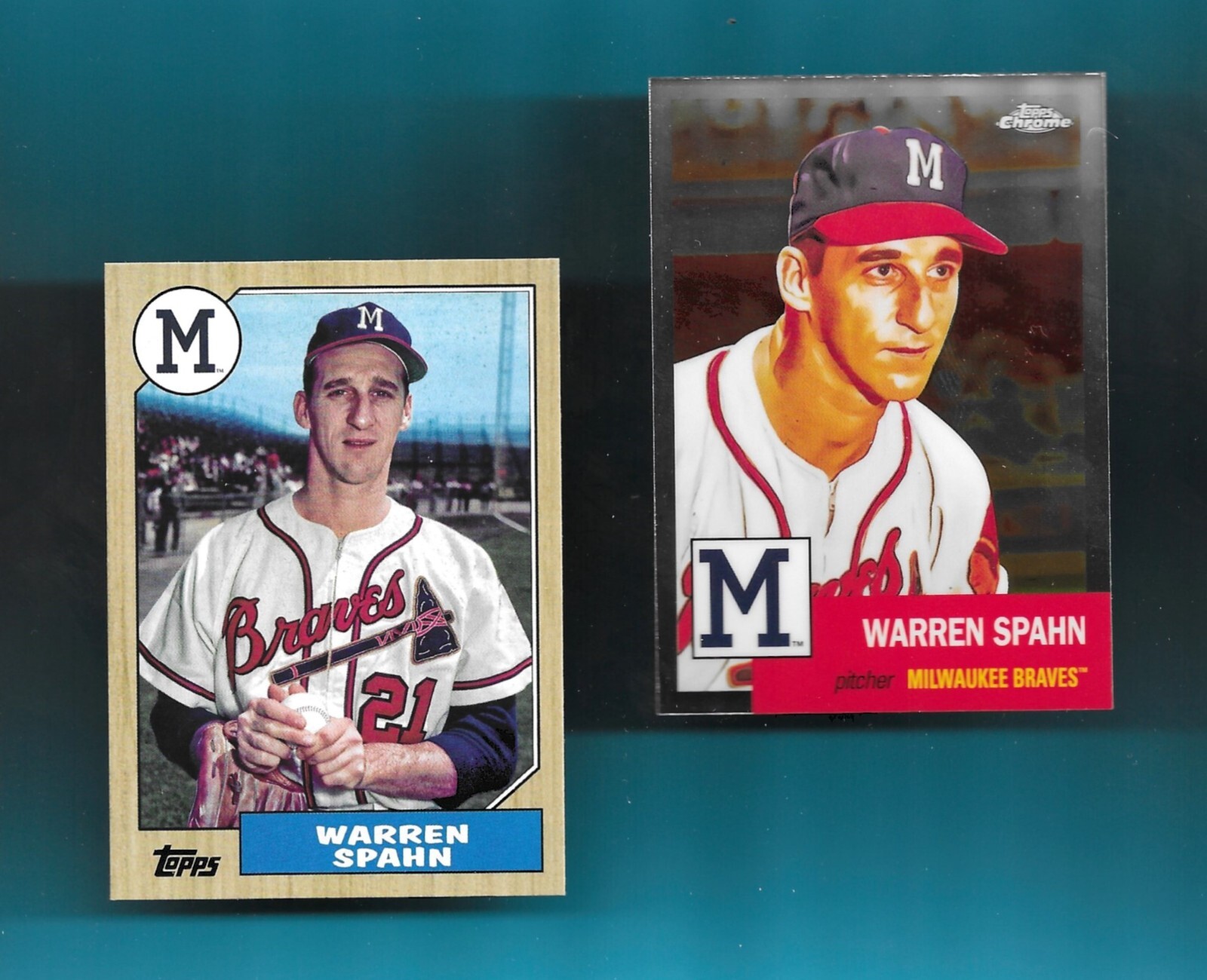 BOTH! MILWAUKEE BRAVES-WARREN SPAHN 2022 Topps CHROME Platinum/ARCHIVES ...