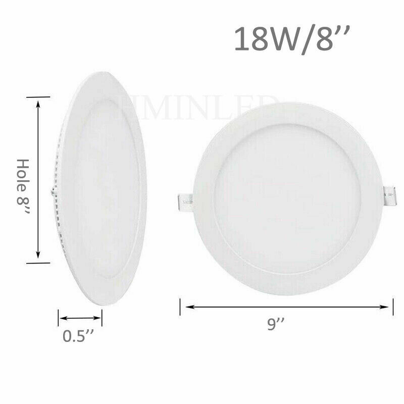 8inch 18w LED Recessed Round Ceiling Panel Light Cool White 6500K for ...