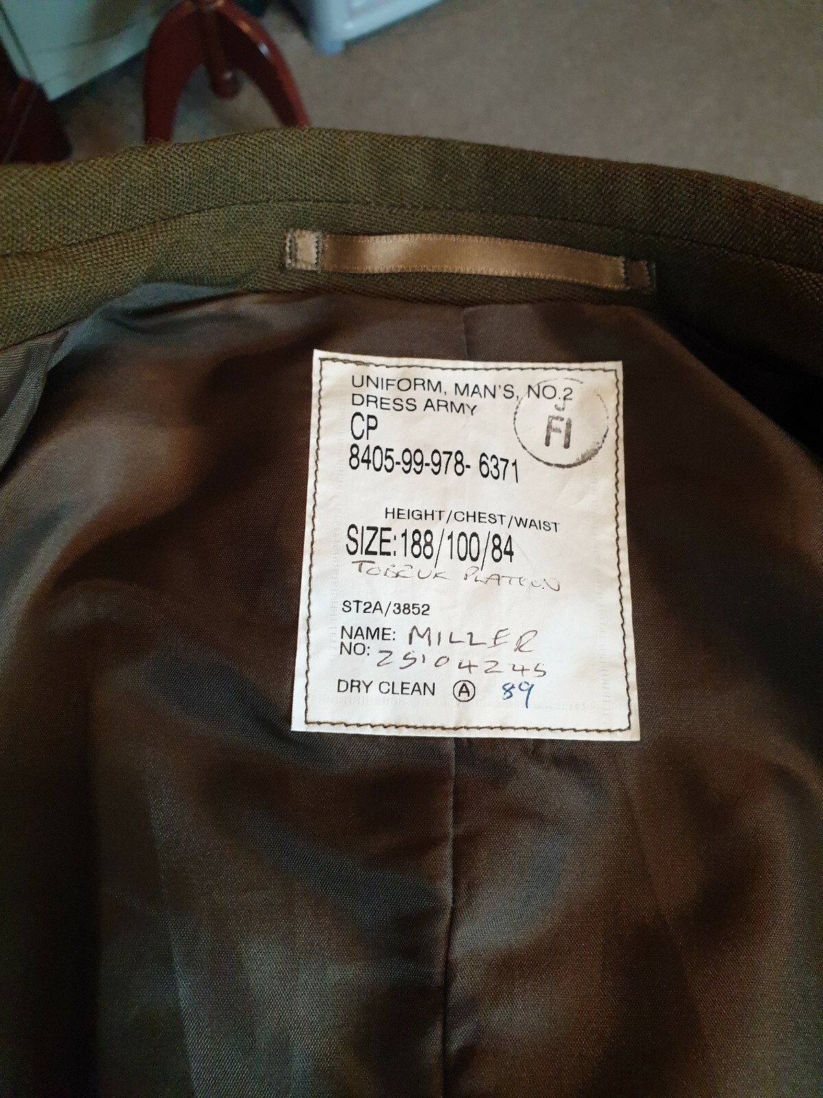 men's british army no2 dress uniform jacket & trousers & belt size 188 ...