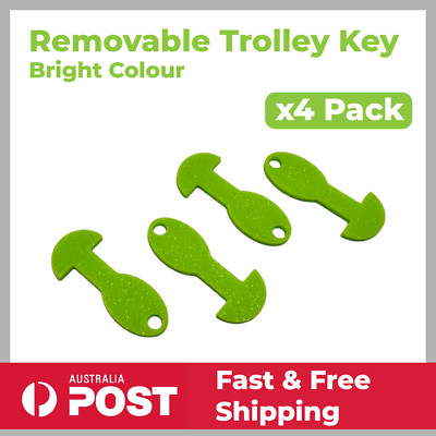 4x Trolley Keys Removable Shopping Cart Token for Coles/WWS/Aldi ...